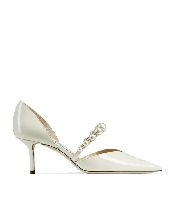 JIMMY CHOO Aurelie 65 Patent Leather Pumps - White