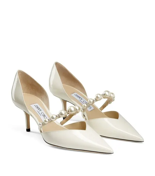 JIMMY CHOO Aurelie 65 Patent Leather Pumps - White