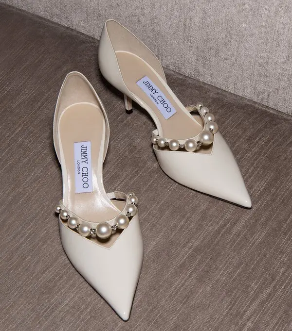 JIMMY CHOO Aurelie 65 Patent Leather Pumps - White
