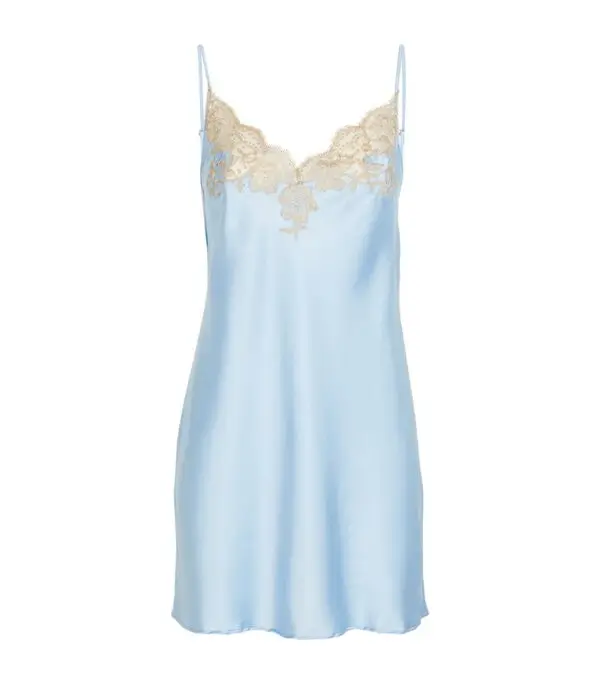 I.D. Sarrieri Silk Lace-trimmed Slip Dress