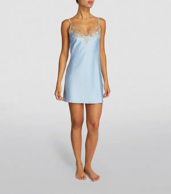 I.D. Sarrieri Silk Lace-trimmed Slip Dress