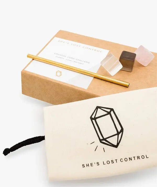 SHE'S LOST CONTROL White, Brown, And Pink Crystal Ice Cube Chillers
