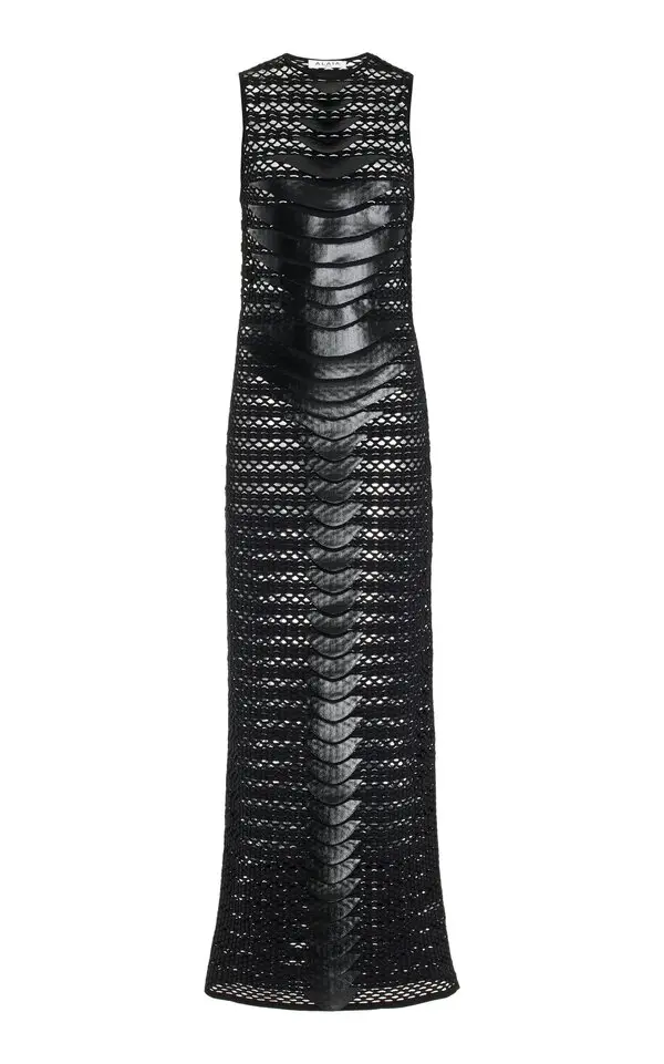 alaia mesh dress Mesh Dress In Rouge & Argent