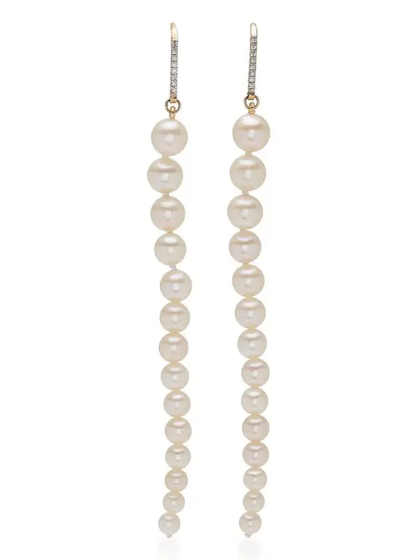 Mateo Graduated 14k Gold & Pearl Danglers Earrings