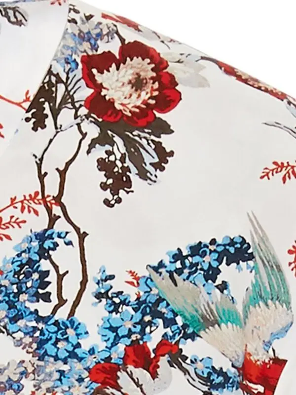 Erdem Cyllene Printed Cotton-poplin Wrap Top