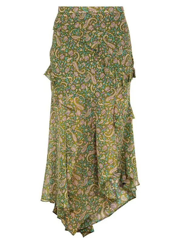 Veronica Beard Elonora Printed Silk-chiffon Midi Skirt