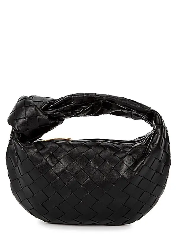 Bottega Veneta Jodie Intrecciato Mini Black Leather Top Handle Bag