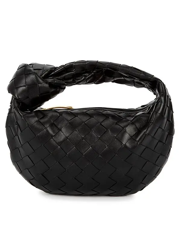 Bottega Veneta Jodie Intrecciato Mini Black Leather Top Handle Bag