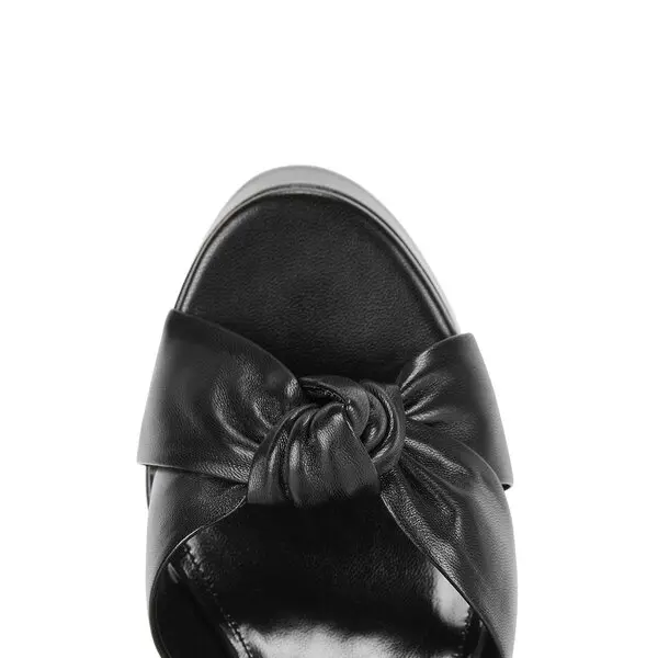 Saint Laurent Bianca 130 Leather Platform Sandals