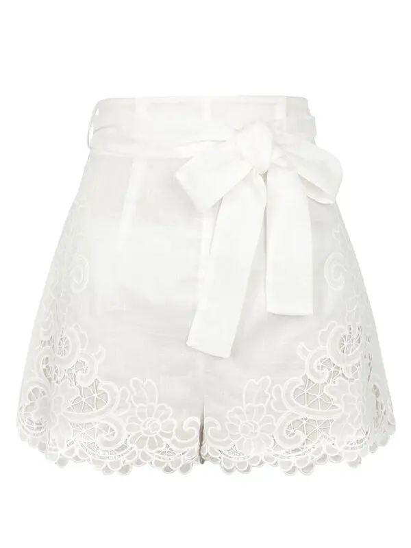 Zimmermann Lulu Ivory Cotton Shorts