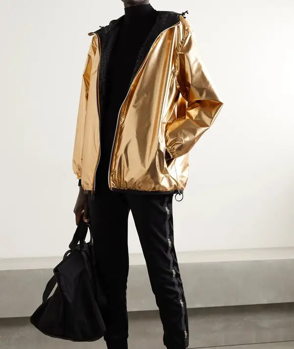 Fendi K-way Reversible Hooded Appliquéd Printed Shell Jacket