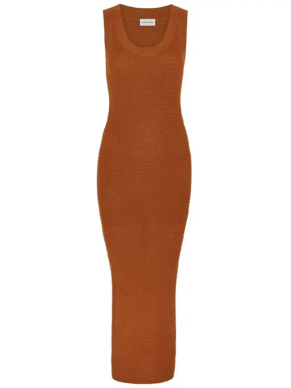 BY MALENE BIRGER Minasia Rust Fine-knit Midi Dress
