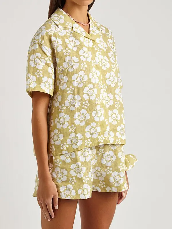 HOLIDAY THE LABEL Happy Hawaii Printed Linen Co-ord Set