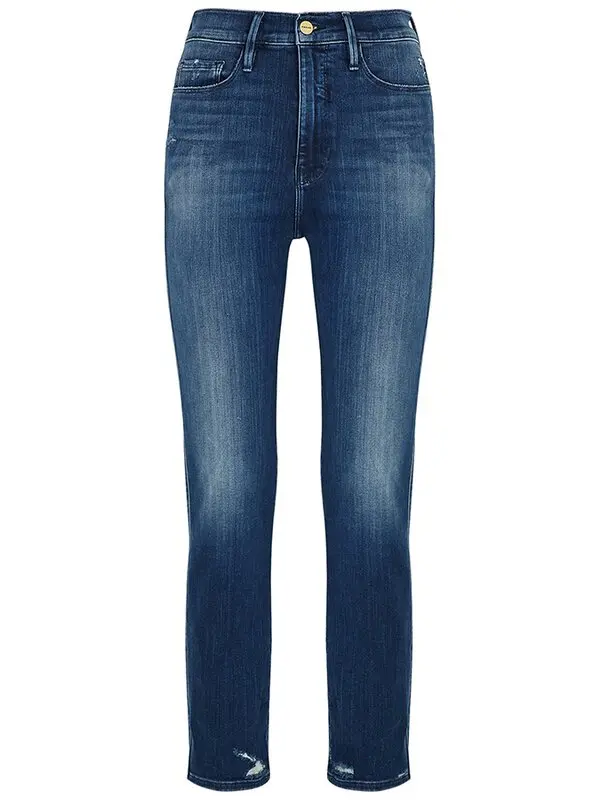 FRAME Le Sylvie Crop Blue Straight-leg Jeans
