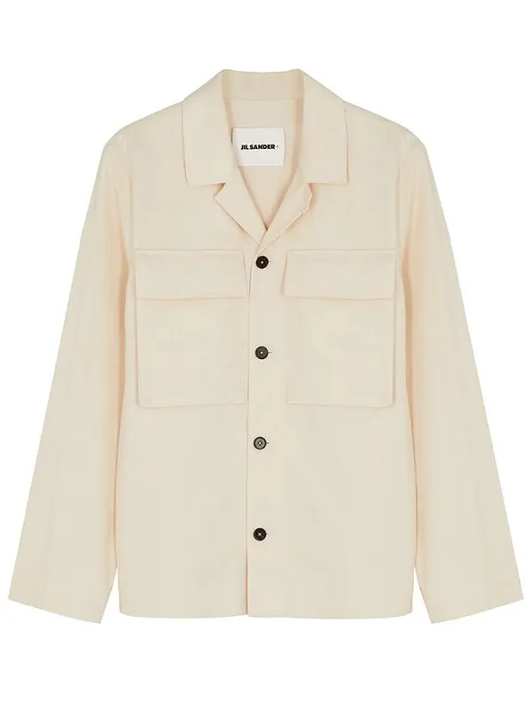 JIL SANDER Cream Cotton-canvas Jacket