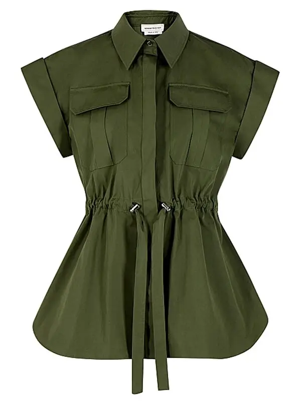 Alexander McQueen Army Green Cotton-poplin Shirt