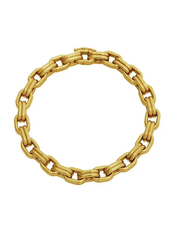 SHERMAN FIELD Double Box Chain Medium Link Yellow Gold Bracelet