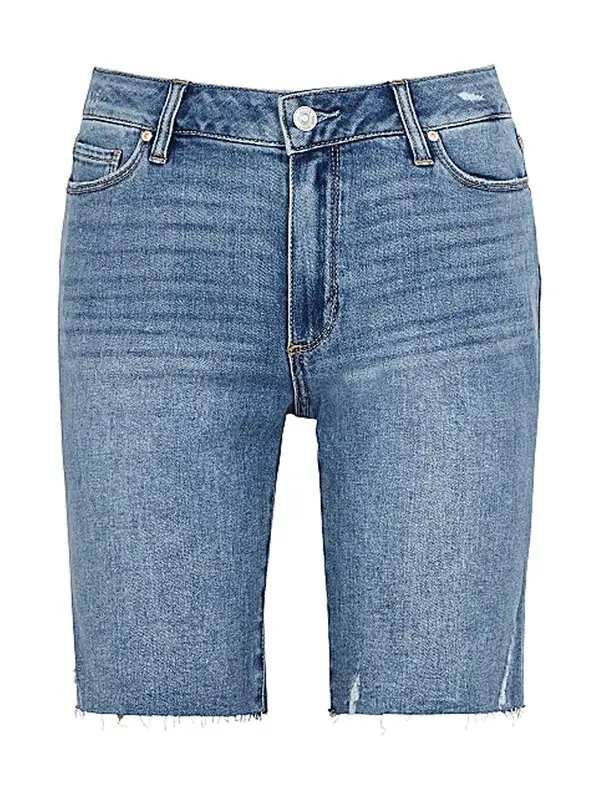 Paige Jax Transcend Blue Stretch-denim Shorts