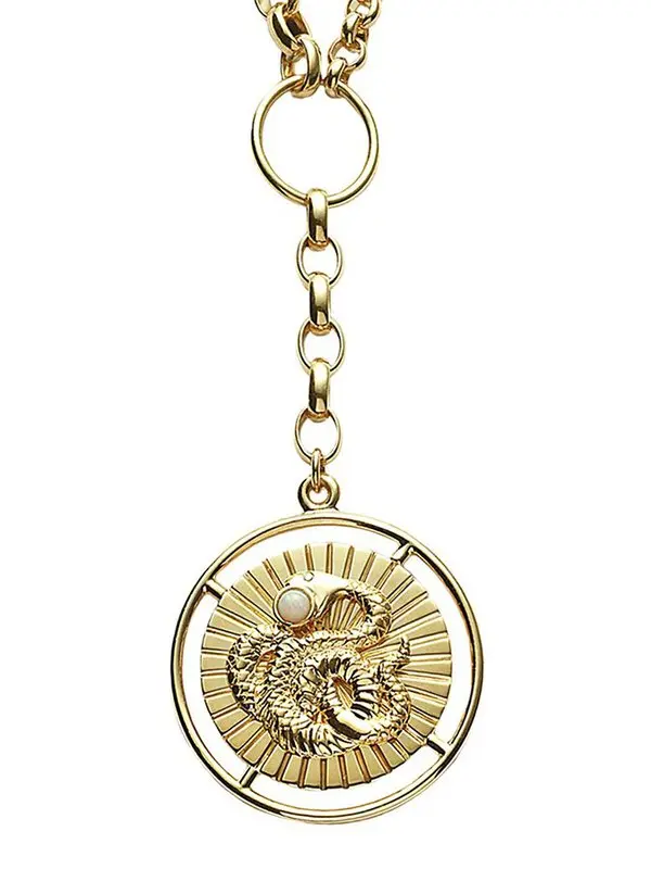 FOUNDRAE Large Wholeness Medallion On Mixed Large And Medium Belcher Necklace