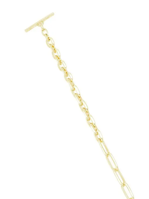 Lizzie Mandler Nameplate Graduated Knife Edge Oval Link Chain Necklace