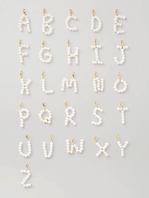 Timeless Pearly Letter Gold-tone Pearl Pendant