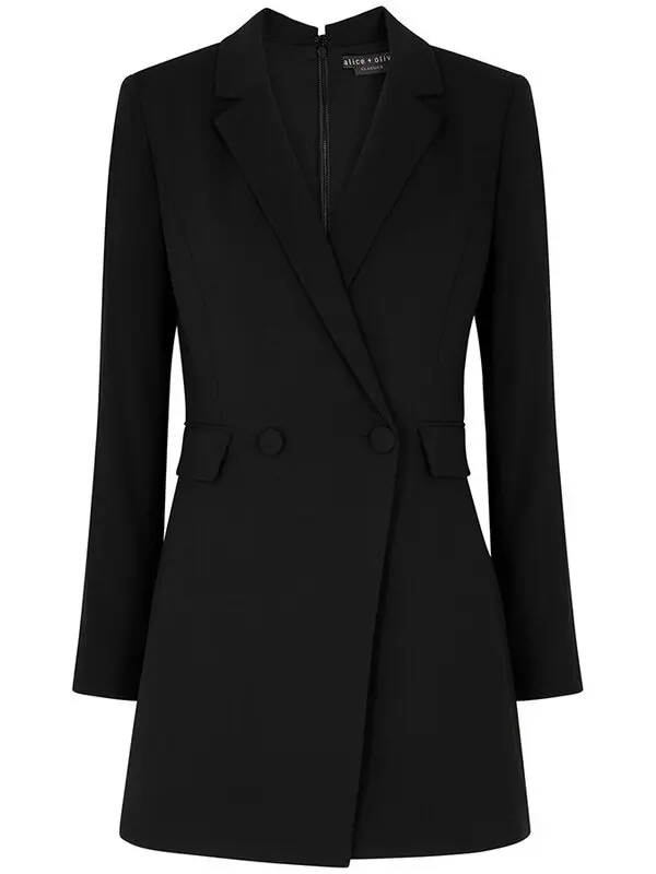Alice + Olivia Kyrie Black Blazer-effect Playsuit