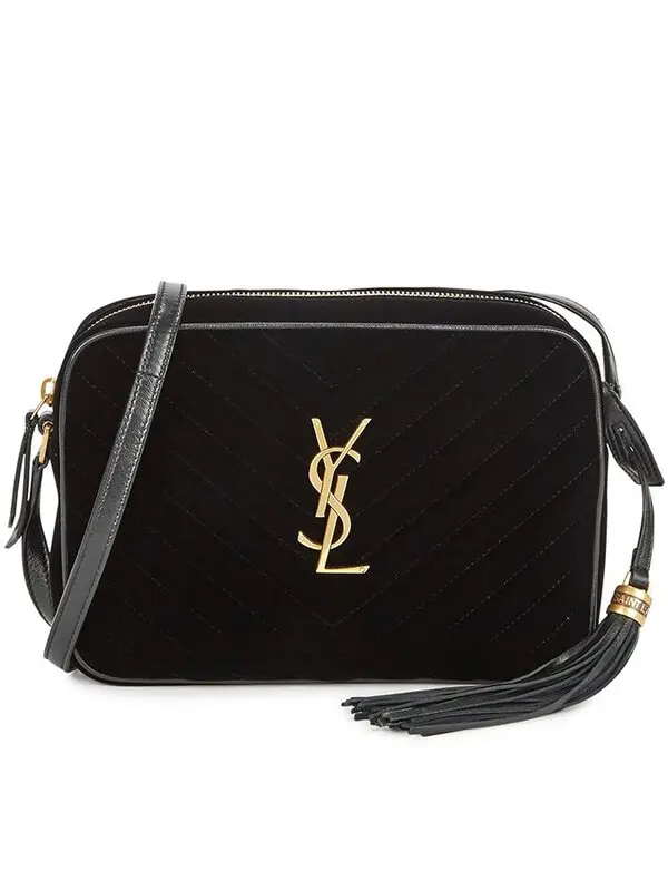 Saint Laurent Lou Quilted Velvet Cross-body Bag