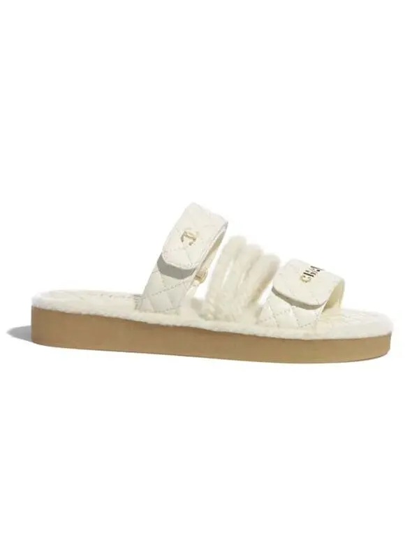 Chanel Cord & Lambskin Mules