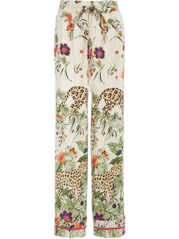 Red Valentino Silk Printed Pajama Pants