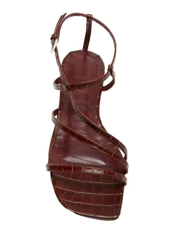 Staud Gitane Croc-effect Leather Sandals