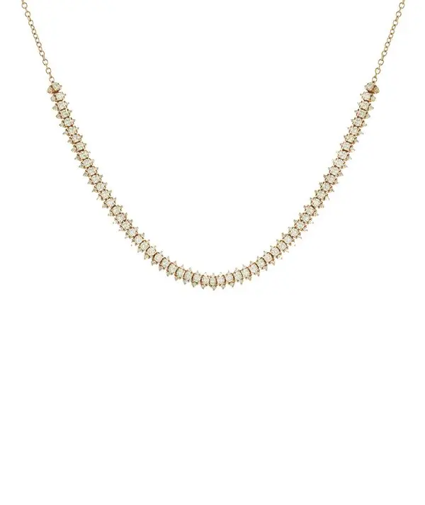 Jacquie Aiche Diamond Back To Back Lizzie Rose Gold Necklace