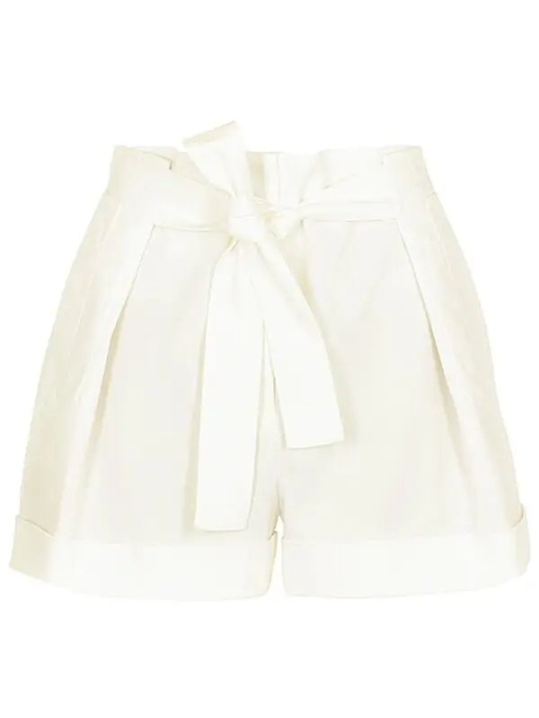3.1 Phillip Lim White Belted Cotton-blend Shorts