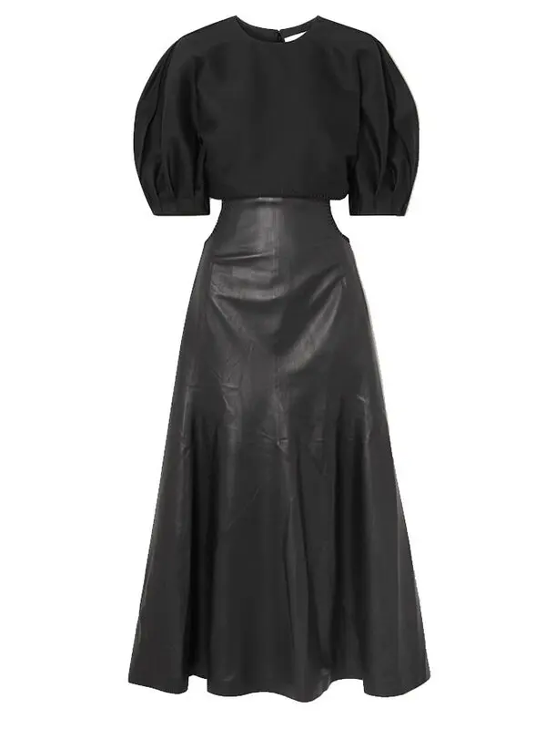Gabriela Hearst Monod Dress With Leather Skirt