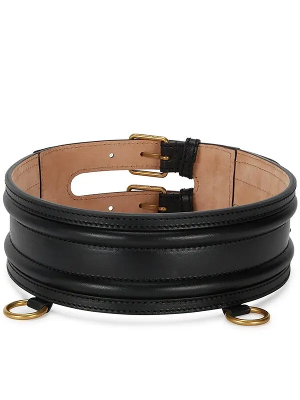 Alexander McQueen Black Leather Waist Belt