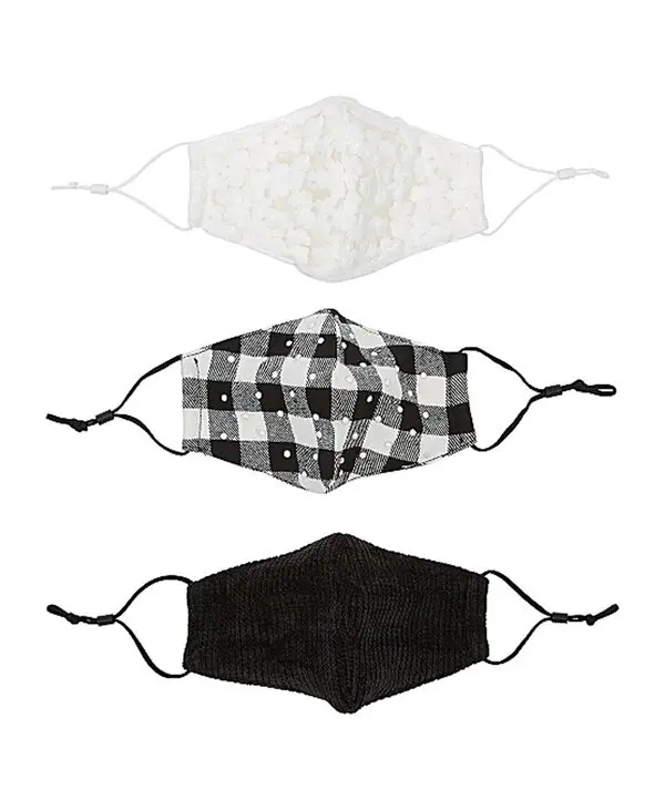 Lele Sadoughi Snow Cap Monochrome Face Masks Set Of Three