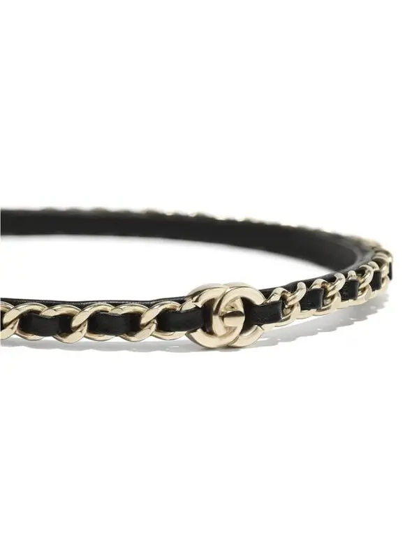 Chanel Metal & Lambskin Headband