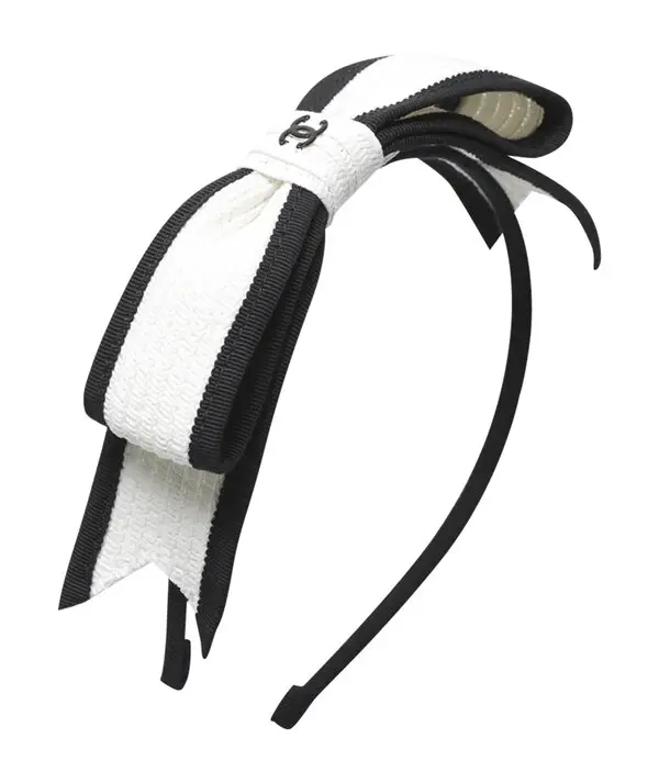 Chanel Straw & Grosgrain Headband