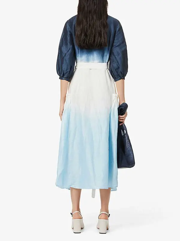 Gabriela Hearst Cervantes Recycled-linen And Recycled-silk Blend Maxi Dress