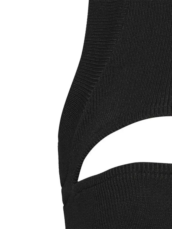 Brandon Maxwell Cutout Ribbed Jersey Tank Top