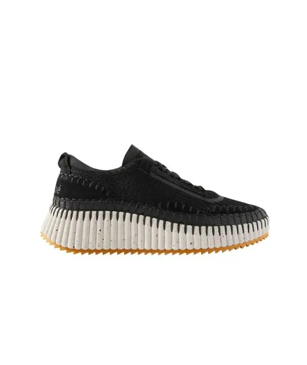 Chloé Nama Embroidered Sneakers - Black