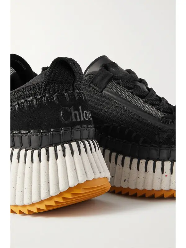 Chloé Nama Embroidered Sneakers - Black