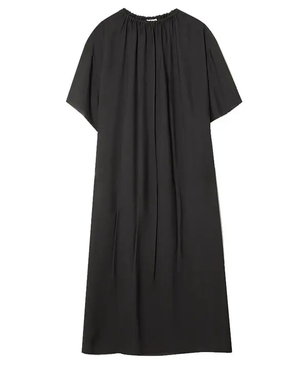 THE ROW Tobias Gathered Twill Midi Dress