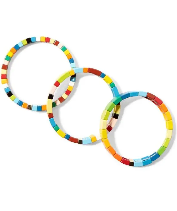 ROXANNE ASSOULIN Rainbow Brite Set Of Three Enamel Bracelets
