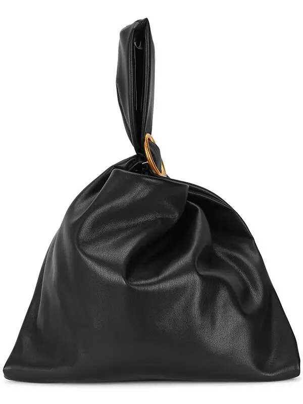 Nanushka Julia Black Faux Leather Top Handle Bag