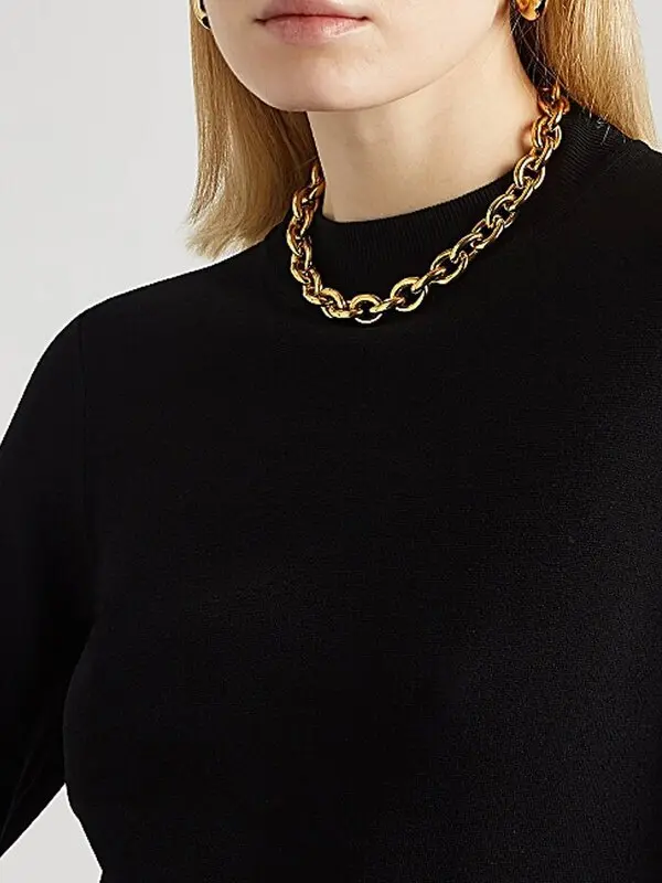 Fallon Alexandria Rolo Gold-plated Chain Necklace