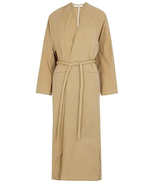 KASSL EDITIONS Tafta Camel Belted Shell Coat