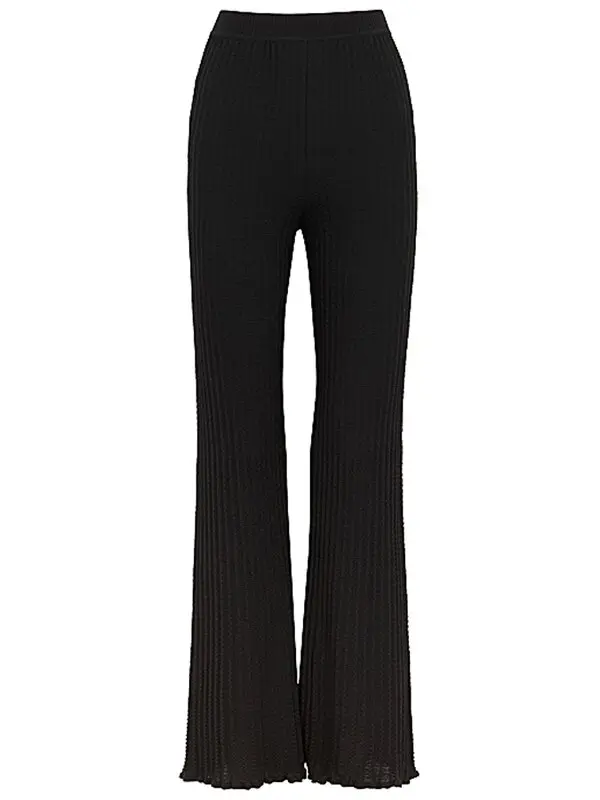 Missoni Black Textured-knit Flared Trousers