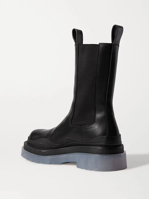 Bottega Veneta Rubber-trimmed Leather Chelsea Boots