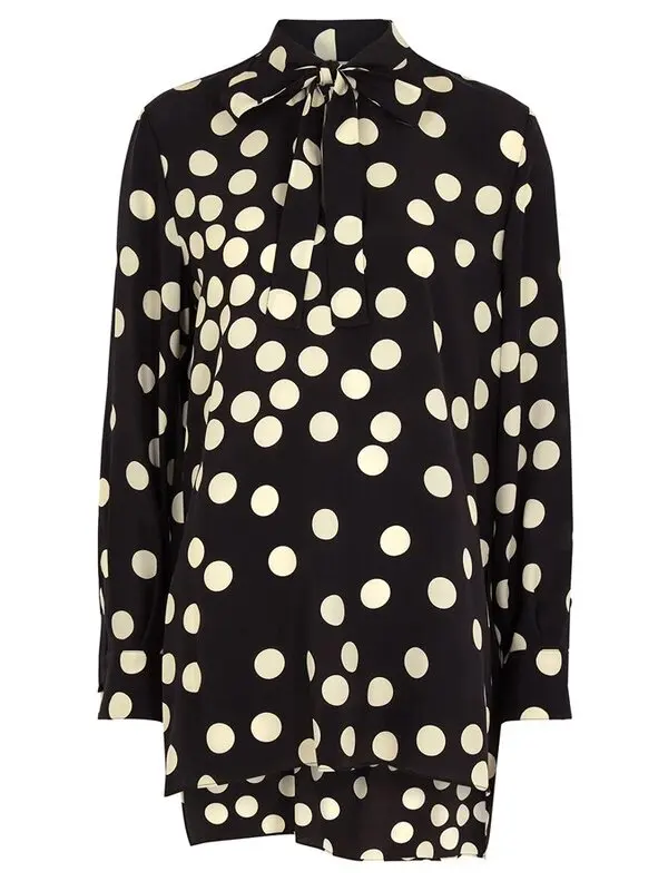Valentino Garavani Polka-dot Silk Crepe De Chine Blouse