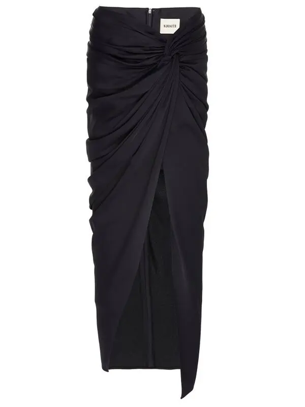 Khaite Louie Satin Sarong Skirt